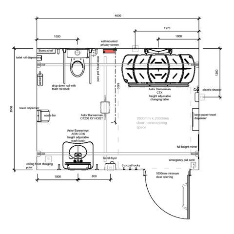 Mobile Privacy Screen for Changing Places Toilets